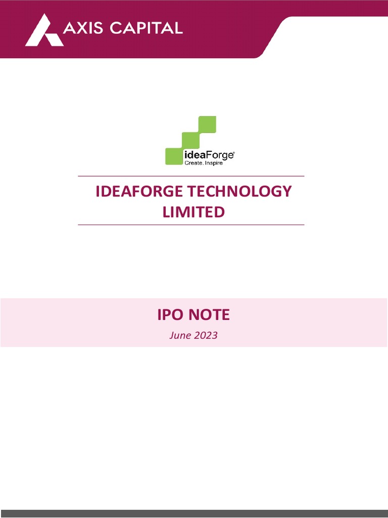 IdeaForge Technology LTD - IPO Note - Jun'2023 | Download Free PDF | Unmanned Aerial Vehicle ...