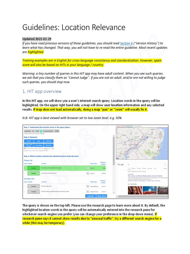 BLU HIT App #3 - Location Relevance - Guidelines - 2021-02-29 | PDF ...