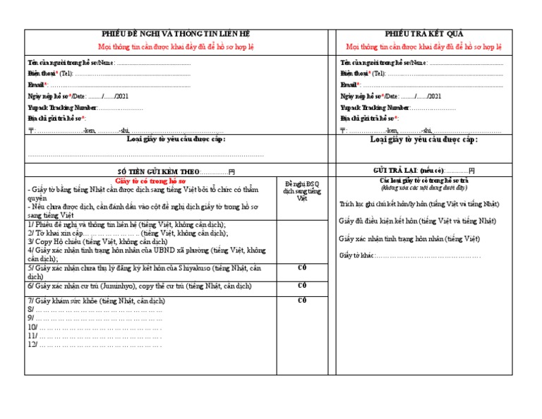 PHIEU DE NGHI VA THONG TIN LIEN HE-Thu tuc ket hon_0 (2) | PDF