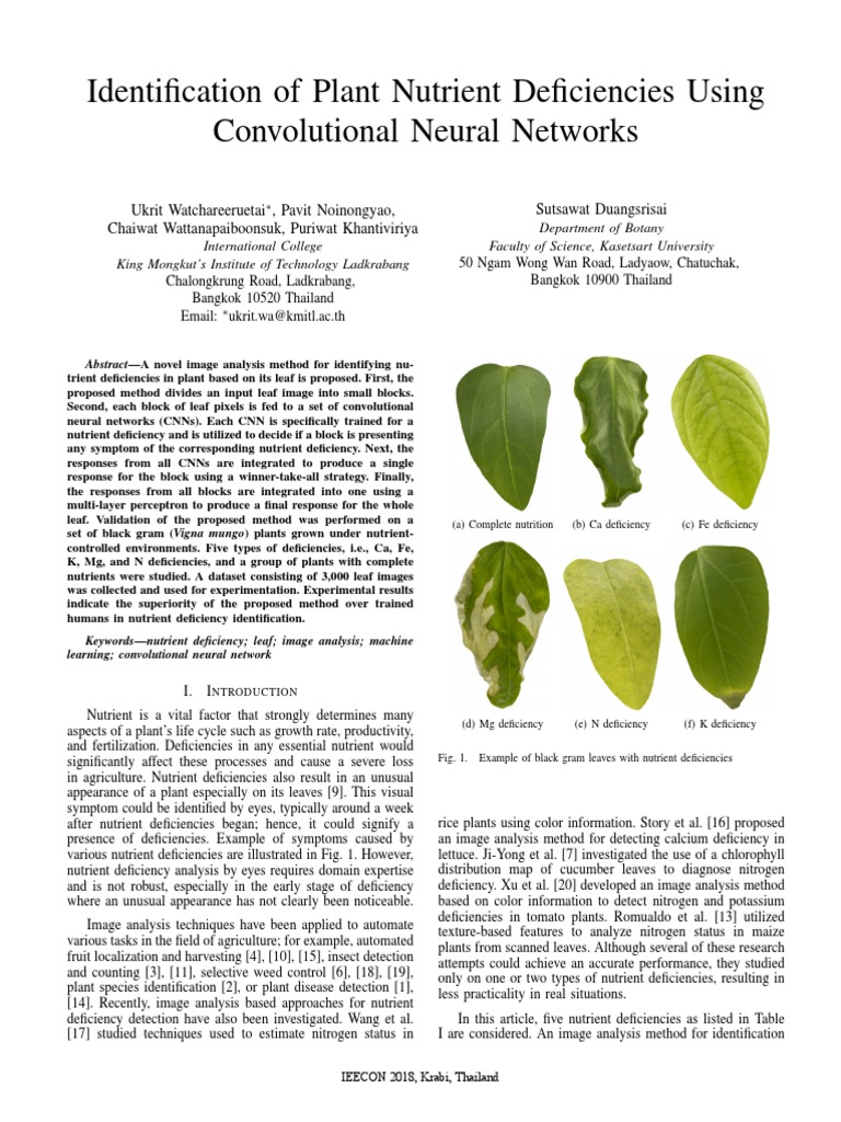 Identification of Plant Nutrient Deficiencies Using | PDF