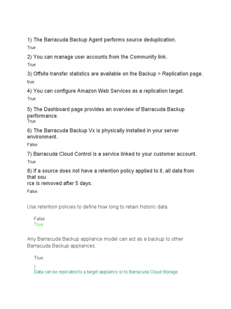 Barracuda Backup Foundation | PDF