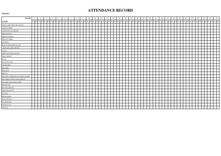 Attendance Report Format | PDF