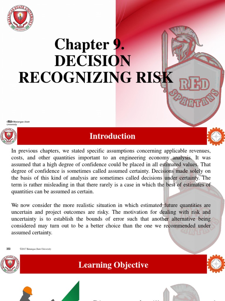 Lecture 9 Decision Recognizing Risk | PDF | Risk | Uncertainty