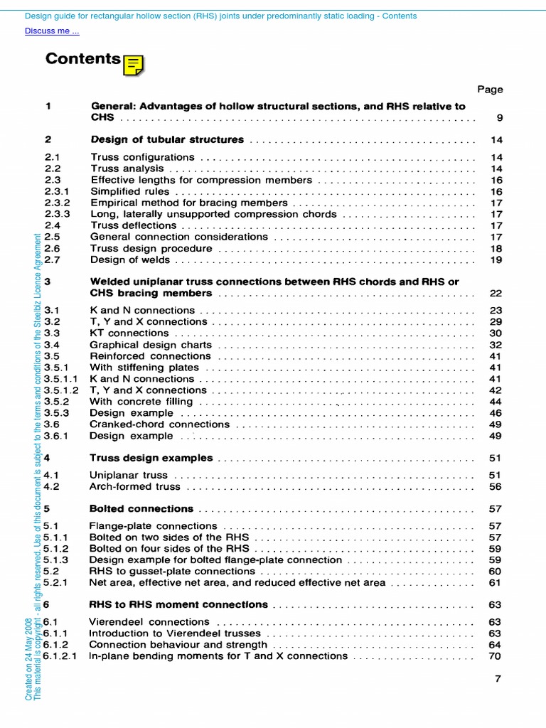 CIDECT 3 - RHS Joint Under Static Loading | PDF | Truss | Structural Engineering