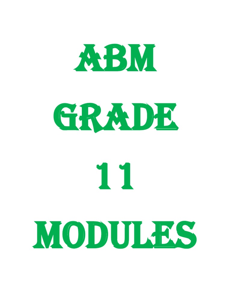 Abm Grade 11 Modules Compress | PDF