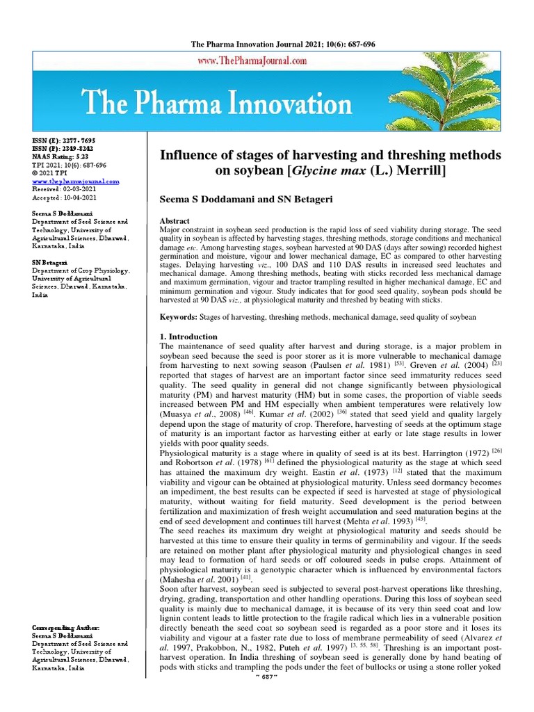 The Pharma Innovation Journal 2021 | PDF | Seed | Soybean