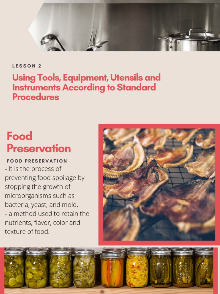 Gr8 Using Tools, Equipment, Utensils and Instruments According To ...