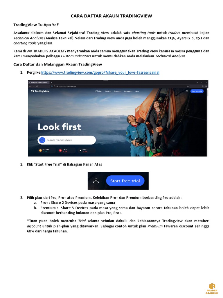 Cara Daftar Akaun Tradingview | PDF