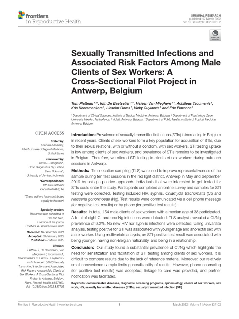 Sexually Transmitted Infections And Associated Risk Factors Among Male