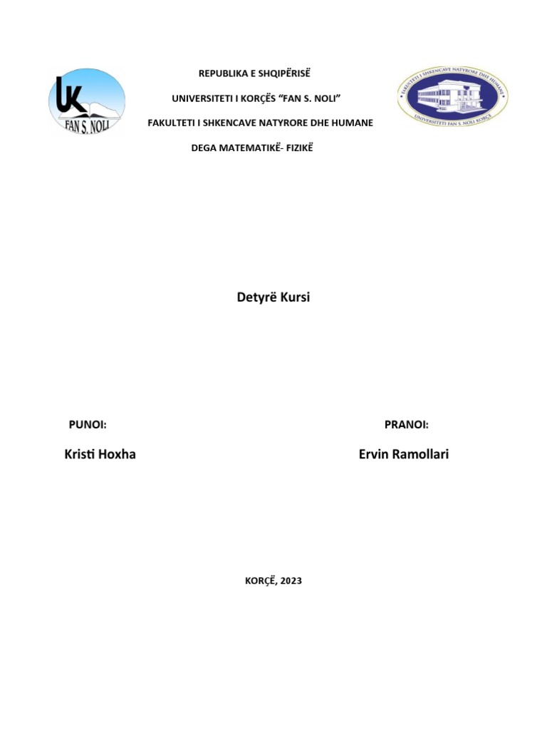 Detyre Kursi Programim Pdf