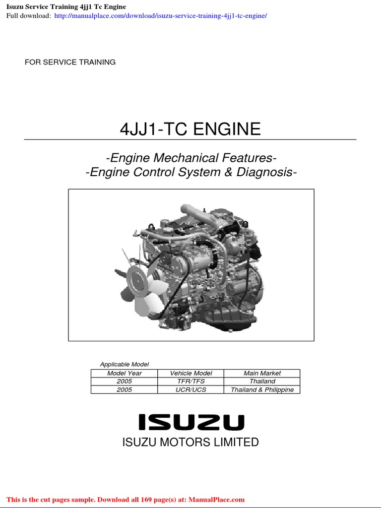 Isuzu Service Training 4jj1 TC Engine | PDF | Throttle | Fuel Injection