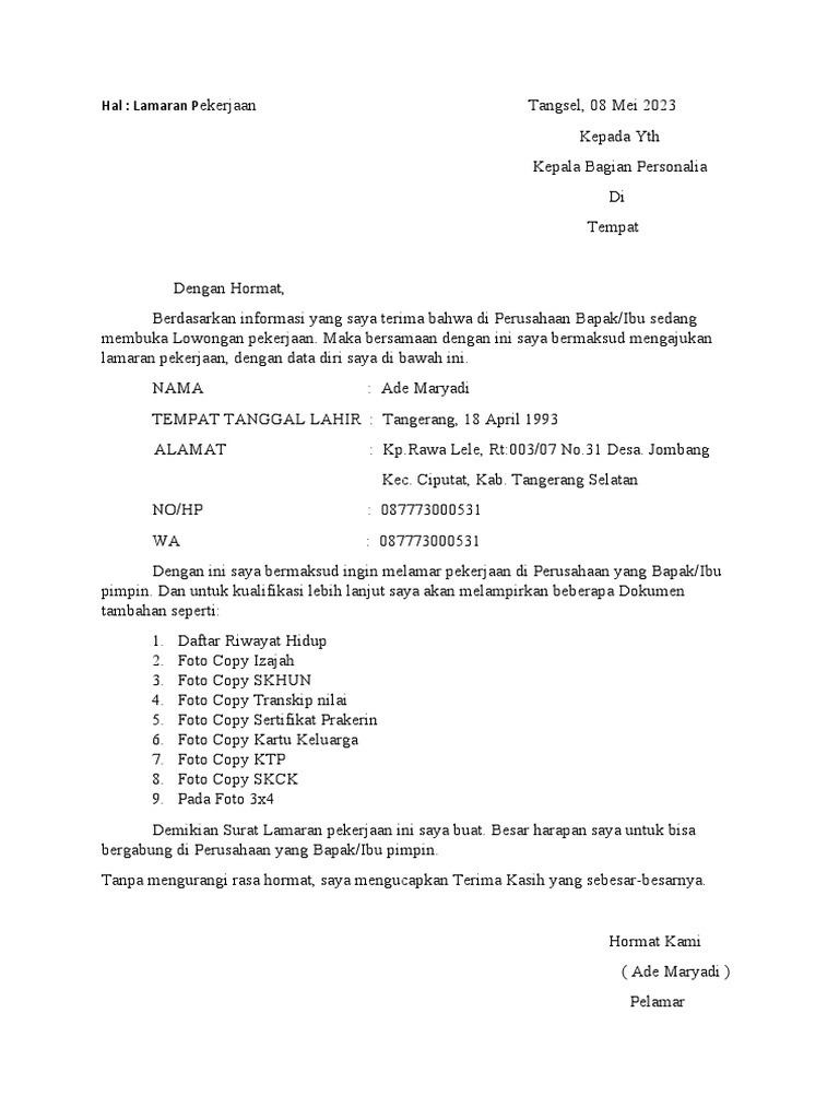 CV Ade Maryadi 2023 New - Compressed | PDF