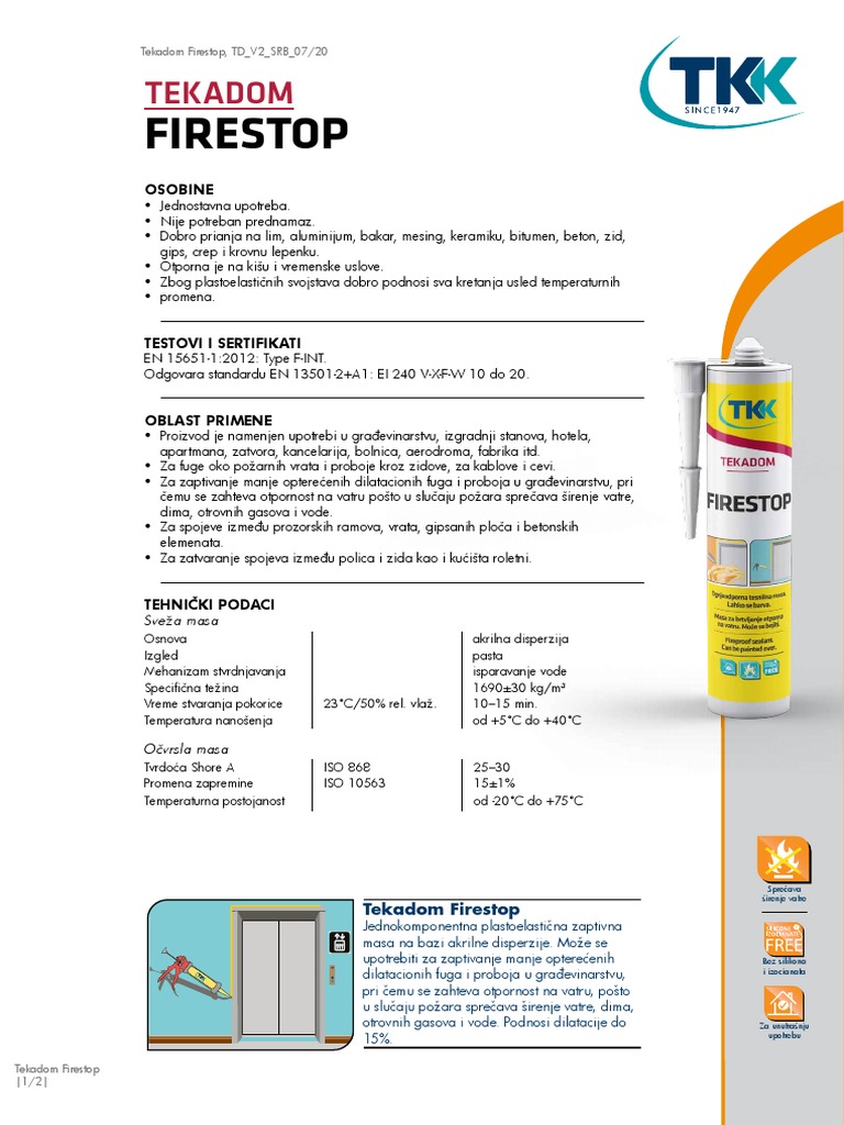 Tekadom Firestop TD V2 SRB 07 20 | PDF