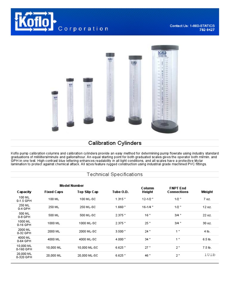 PVC Calibration Cylinder Specification | PDF