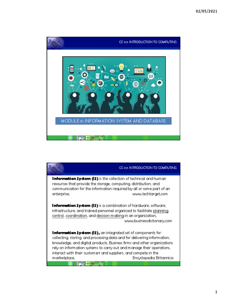 Cc101 Introduction To Computing Module 6 | PDF | Databases | Information System