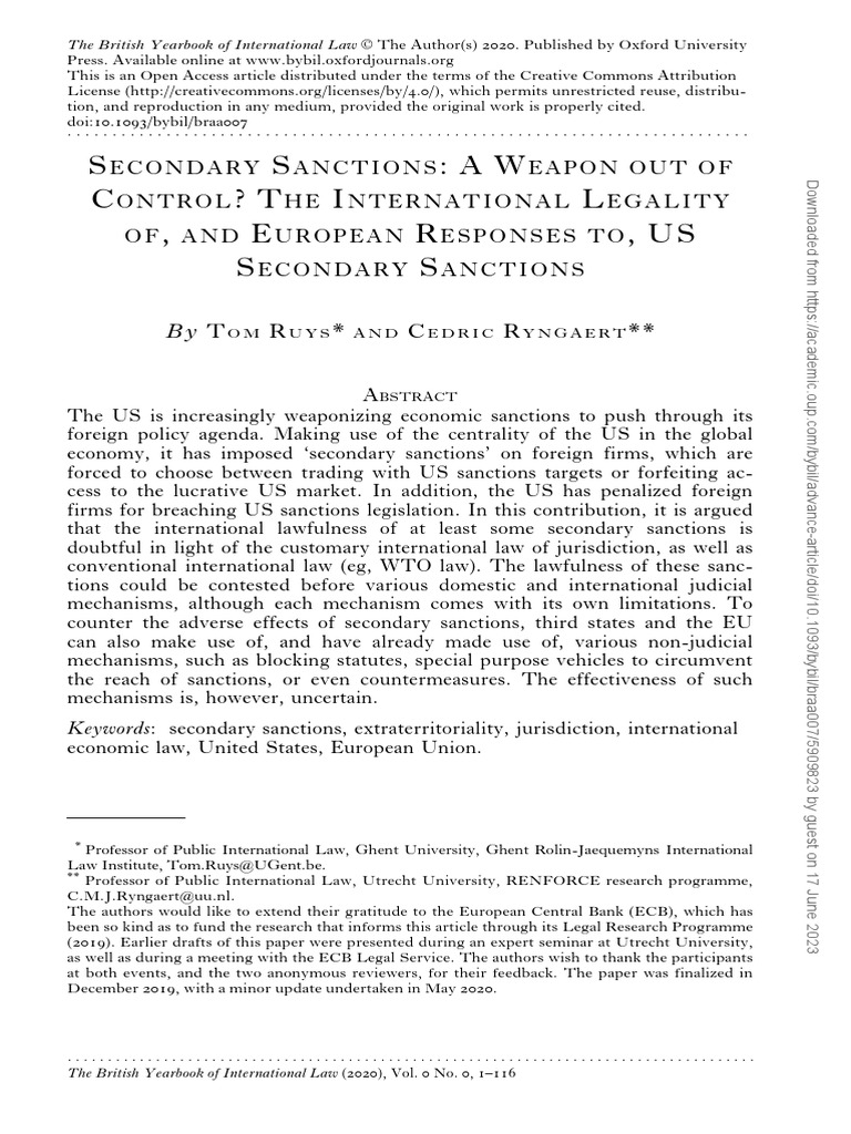 Sanctions and Expropriation | PDF | Sanctions Against Iran | International Law