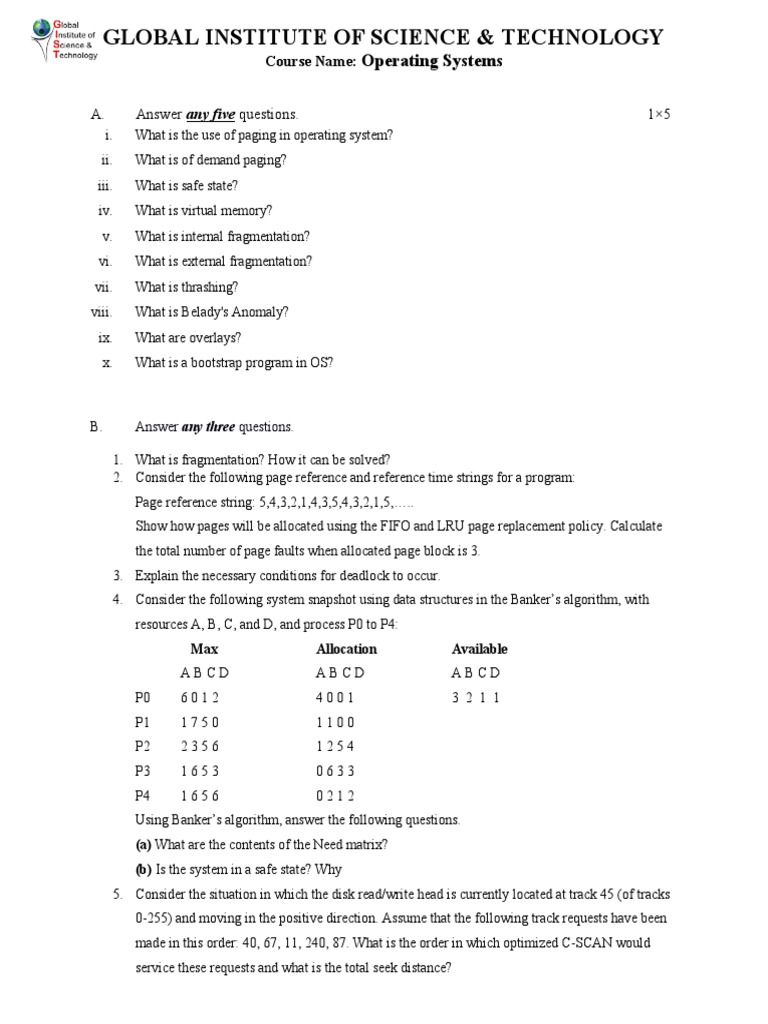 Operating System | PDF | Operating System | Computer Science