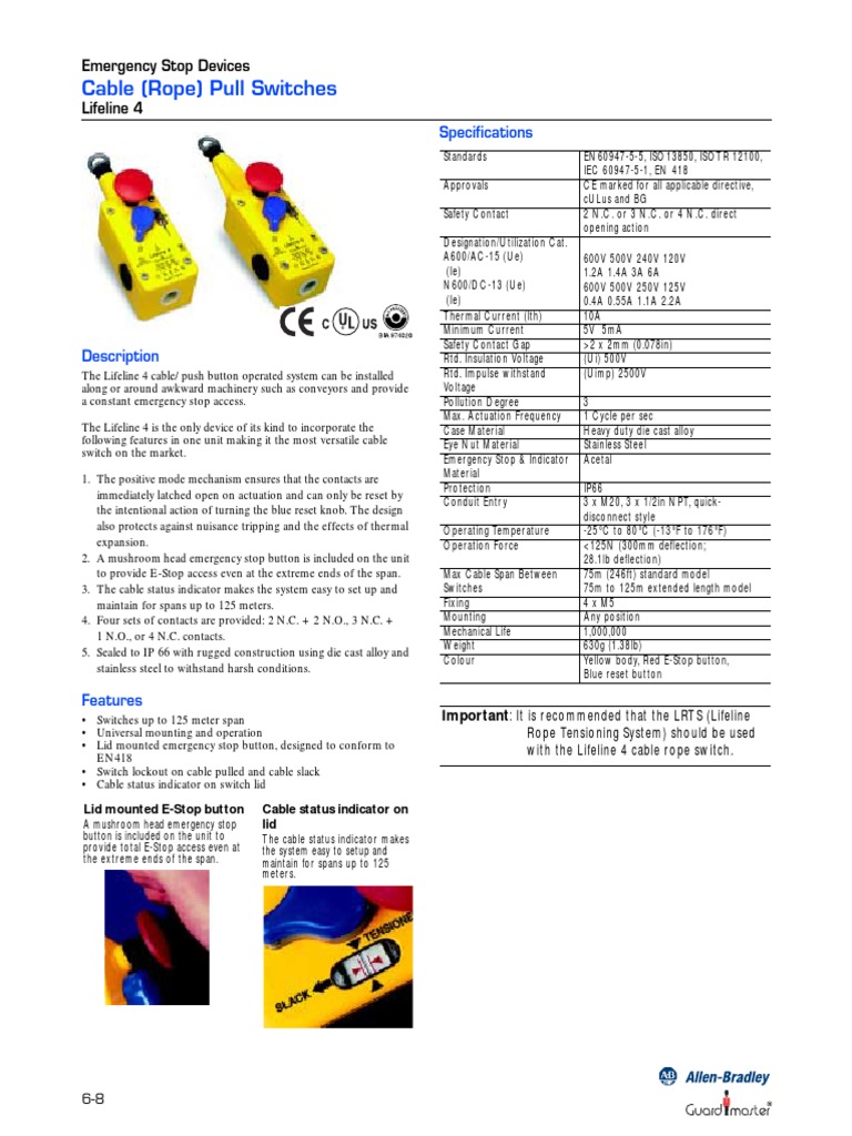 Lifeline 4 Emergency Stop Switch System | PDF | Switch | Pipe (Fluid ...