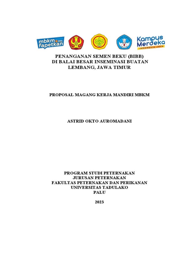 Proposal Magang Semen Beku Untad | PDF