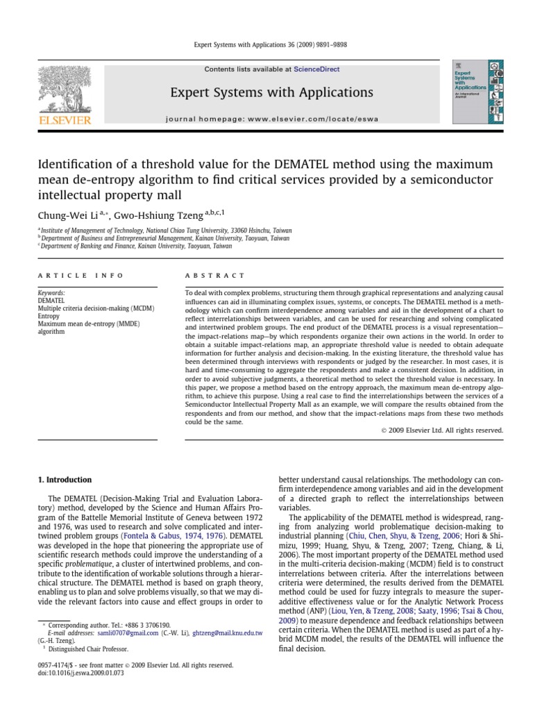 Dematel Mmde Method | Download Free PDF | Matrix (Mathematics ...