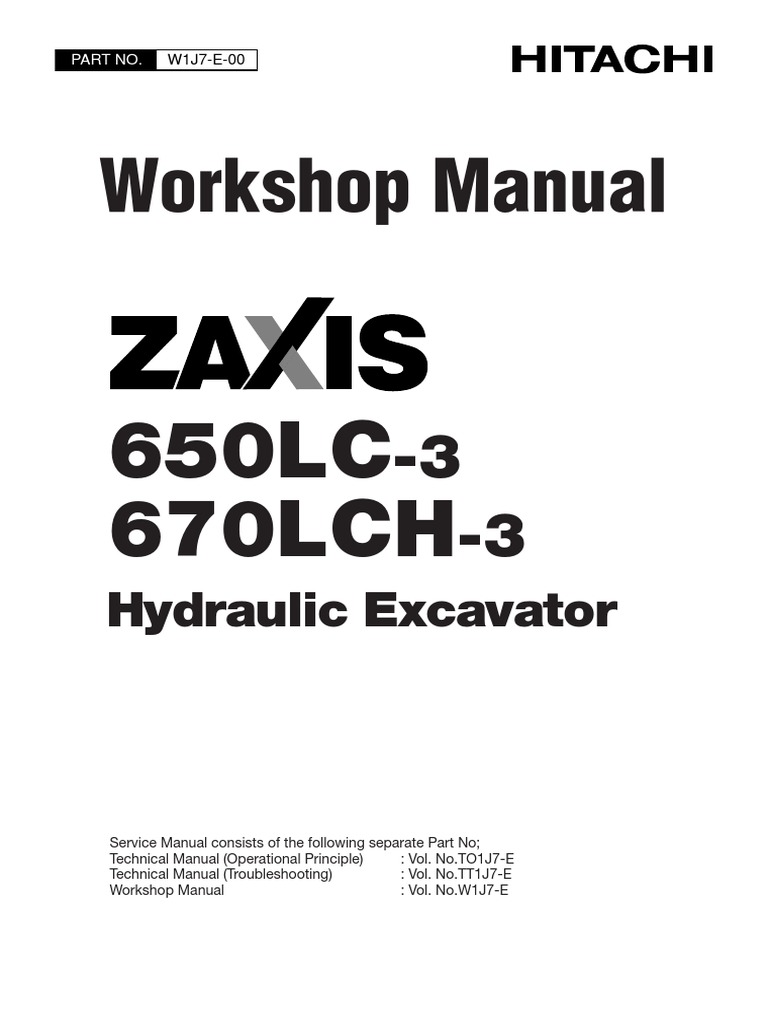 Hitachi Zaxis 650lc 670lch 3 Workshop Manual | PDF | Safety | Seat Belt