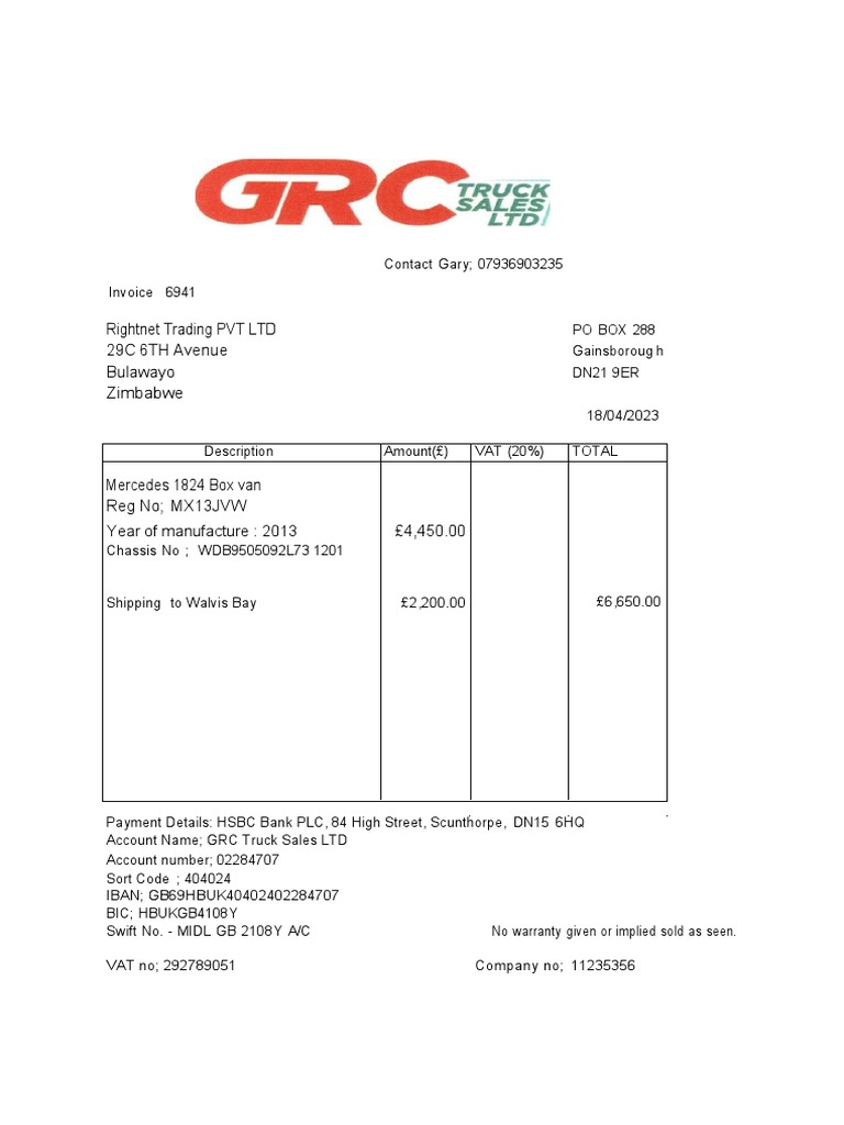 GRC INVOICE MX13 JVWT | PDF