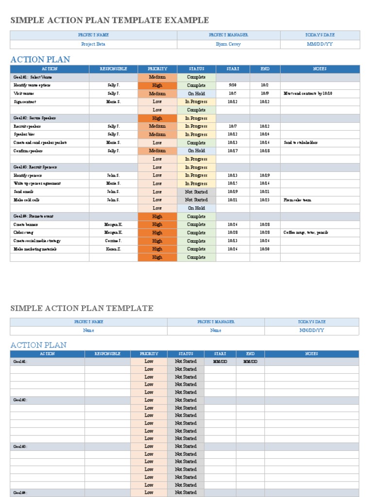 IC Simple Action Plan Example 8595 | PDF | Business | Communication