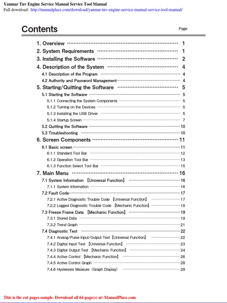 Yanmar TNV Engine Service Manual Service Tool Manual | PDF | Microsoft Windows | Windows Xp