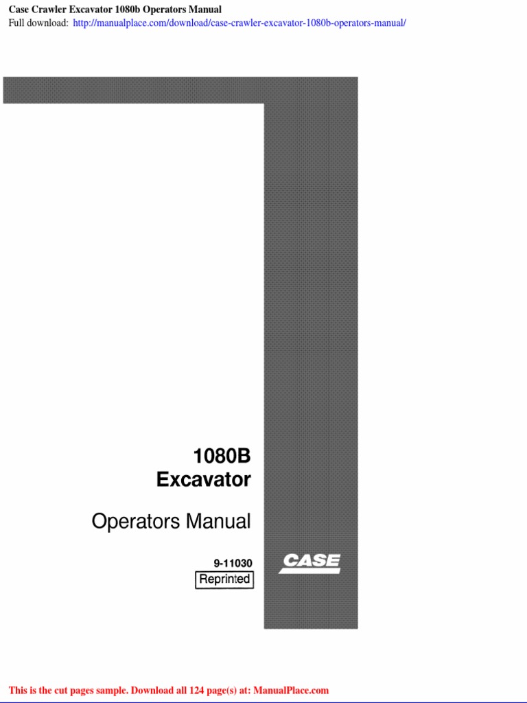 Case Crawler Excavator 1080b Operators Manual | PDF