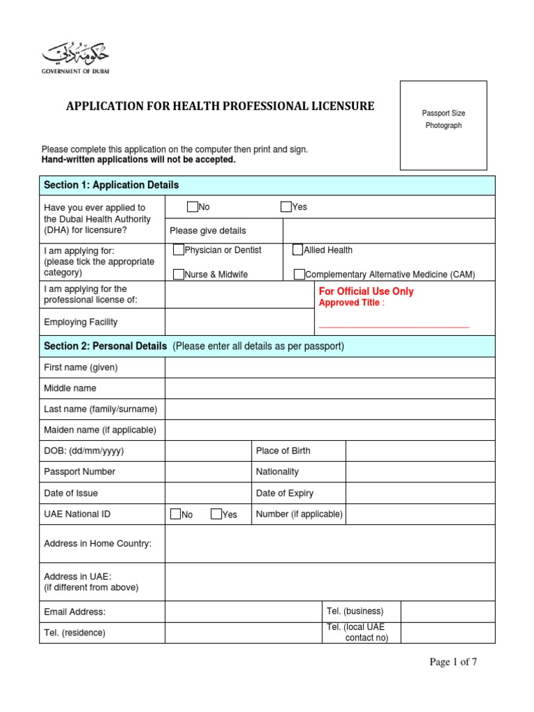 Healthcare Professionals Application Form | PDF | Health Professional ...