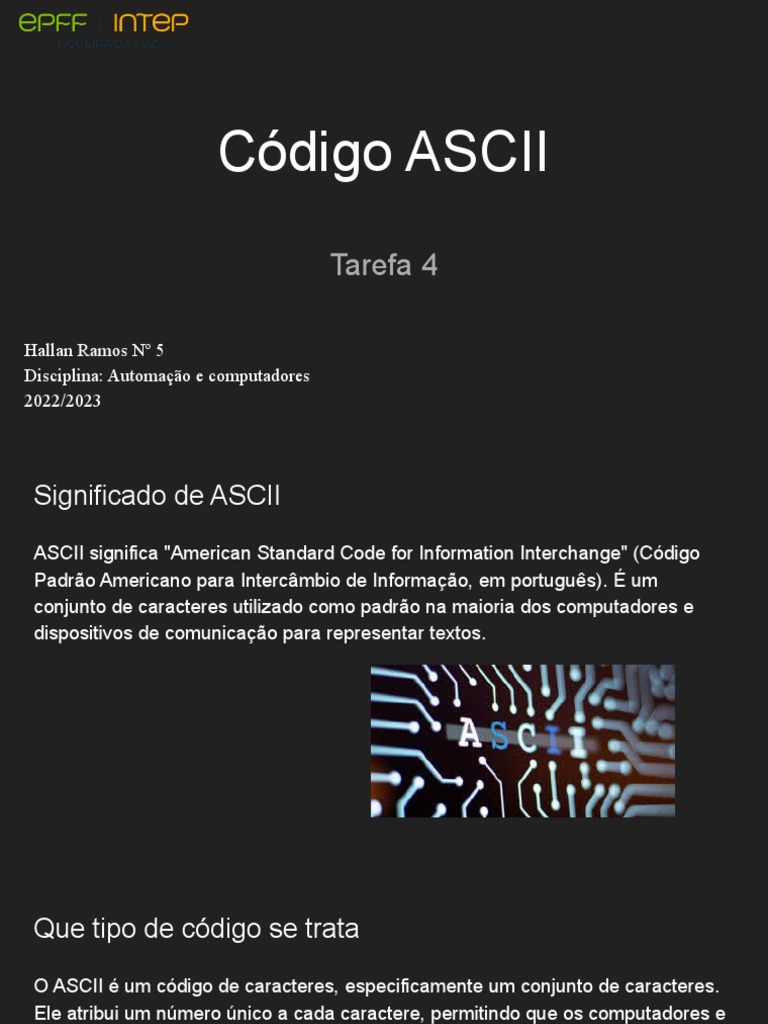 Código Ascii | PDF | Computadores