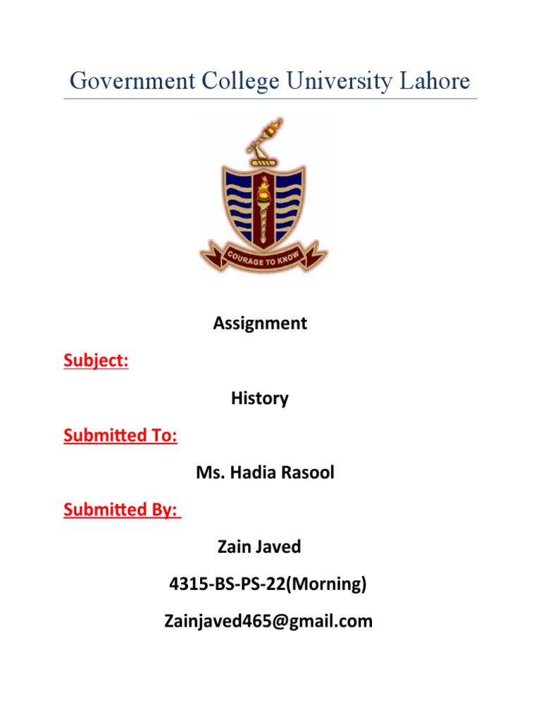 History Assignment by Zain Javed | PDF | Pervez Musharraf | Pakistan History Assignment by Zain Javed | PDF | Pervez Musharraf | Pakistan