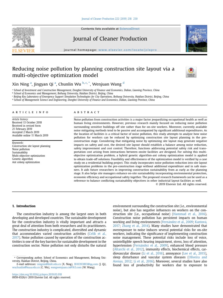 Optimizing Construction Layout to Reduce Noise | PDF | Mathematical ...