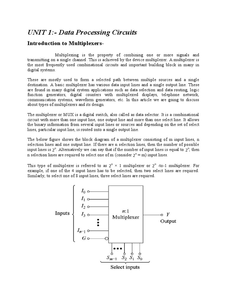 Data Processing Circuits | PDF | Logic Gate | Electrical Circuits