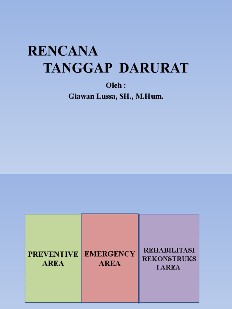 Rencana Tanggap Darurat | PDF