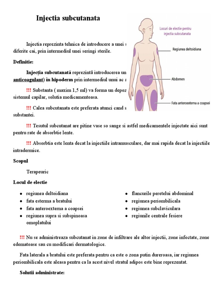 Injectia Subcutanata | PDF