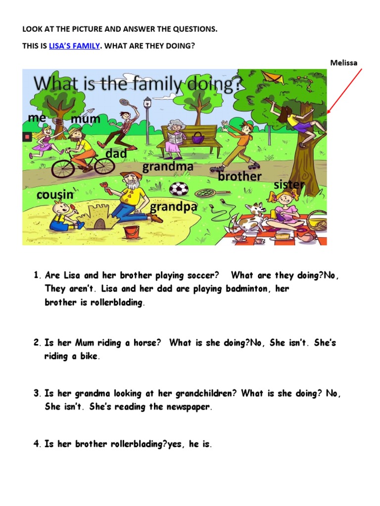 Family Activities Picture Worksheet | PDF | Wellness