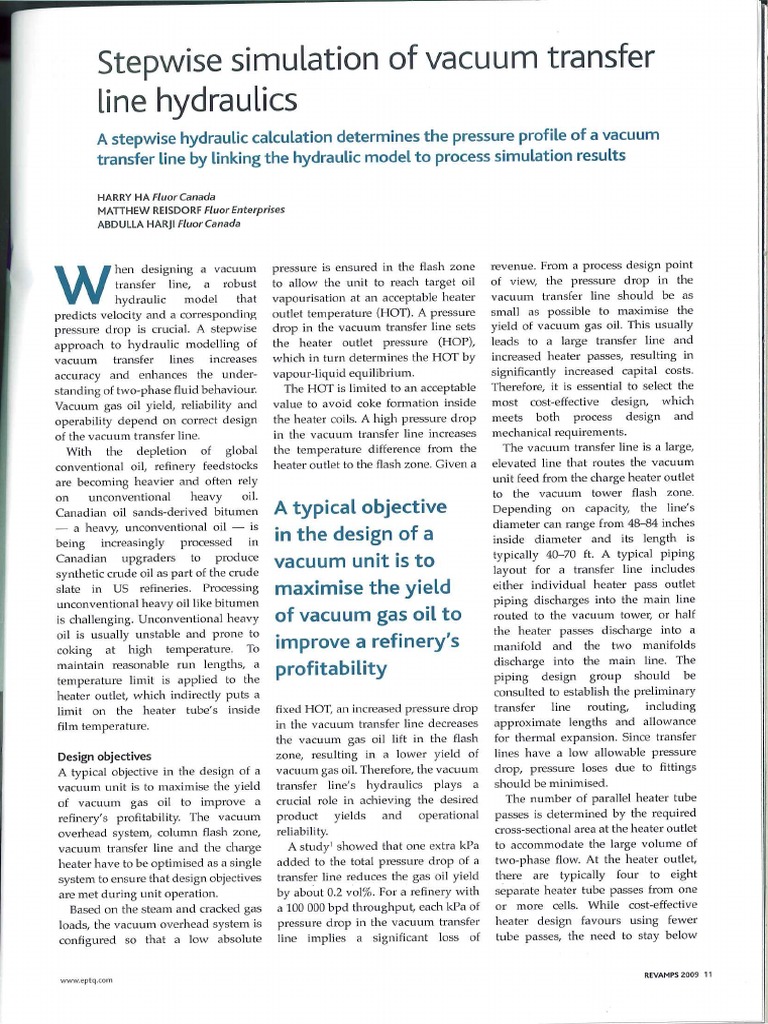 Simulation Vacuum Transfer Line | PDF