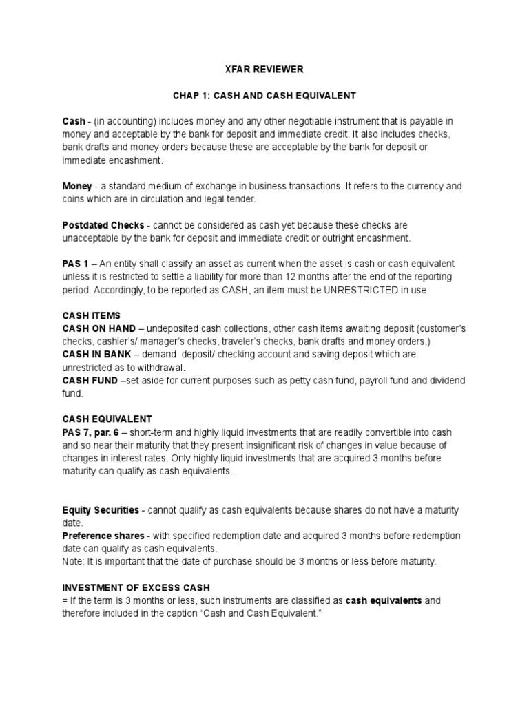 Xfar Reviewer | PDF | Cheque | Debits And Credits