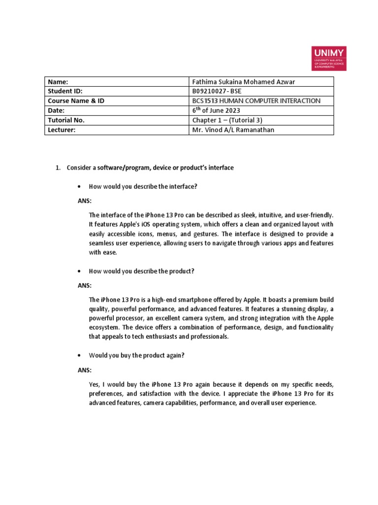 Tutorial 3 - Sukaina (B09210027) | PDF | Human–Computer Interaction ...
