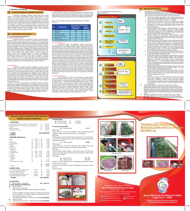 Produksi Massal dan Pasca Panen Moina sp | PDF