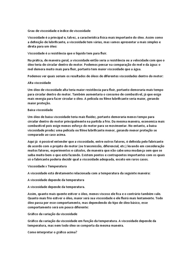 TFC | PDF | Óleo de motor | Viscosidade