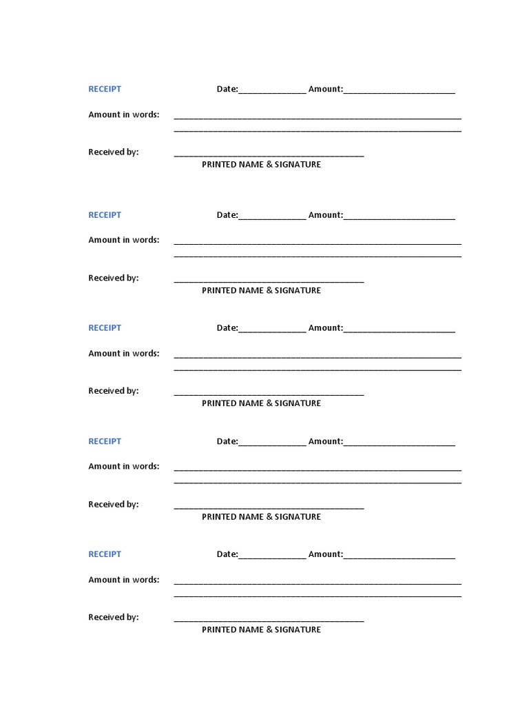 Temporary Receipts | PDF