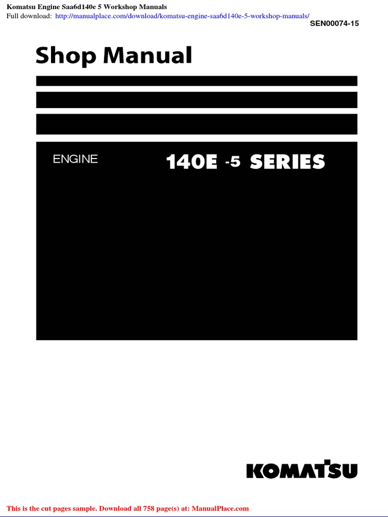 Komatsu SAA6D140E-5 Engine Manual | PDF | Piston | Vehicle Technology