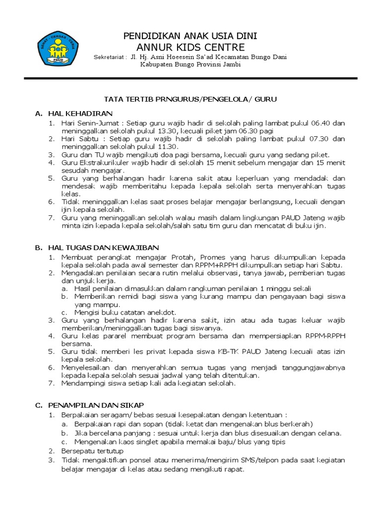 Tata Tertib Guru PTK Akc | PDF | Kesehatan Holistik