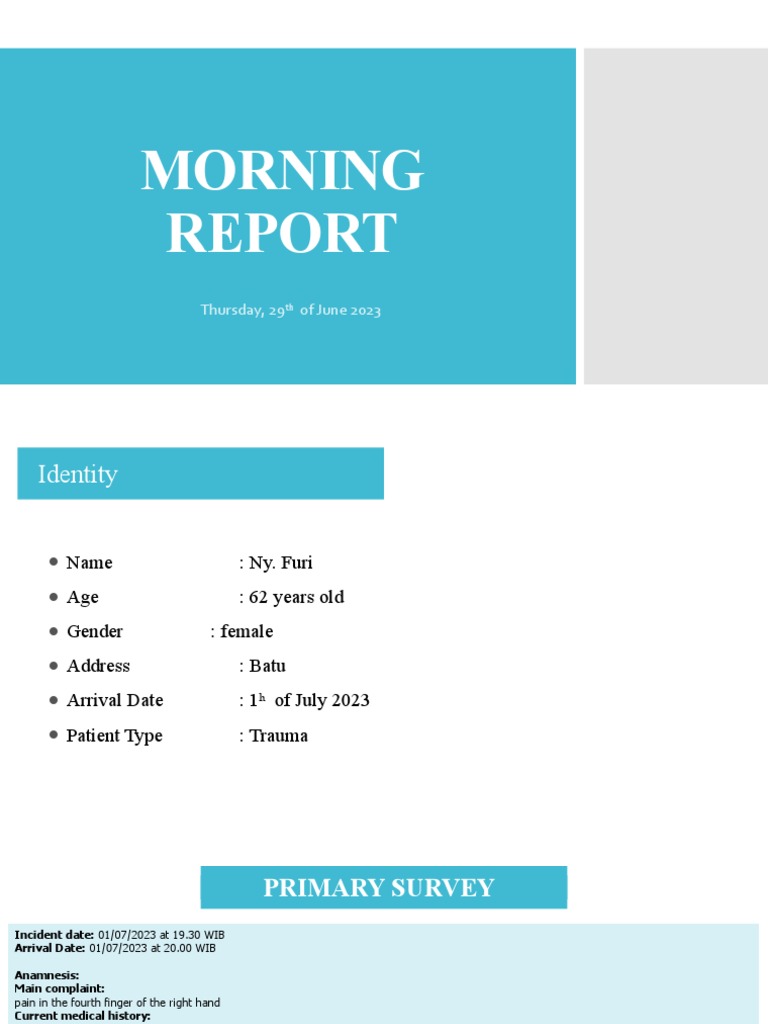 (Trauma) 01 - 07 - 2023 - Ny. Furi - Vulnus Laceratum With Avultion ...