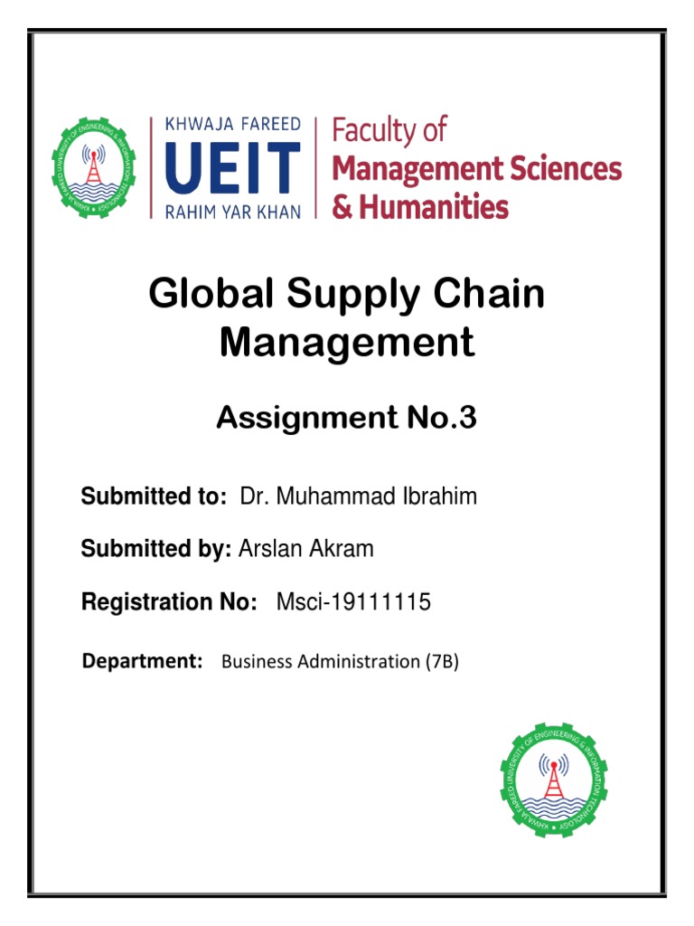 Global Supply Chain Assignment | PDF | Procurement | Supply Chain