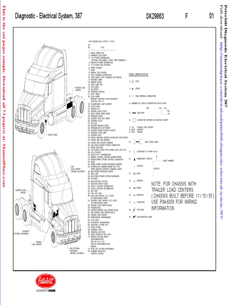 Peterbilt Diagnostic Electrical System 387 | PDF | Truck | Switch