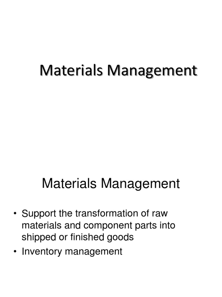 Materials Management | PDF | Dell | Inventory