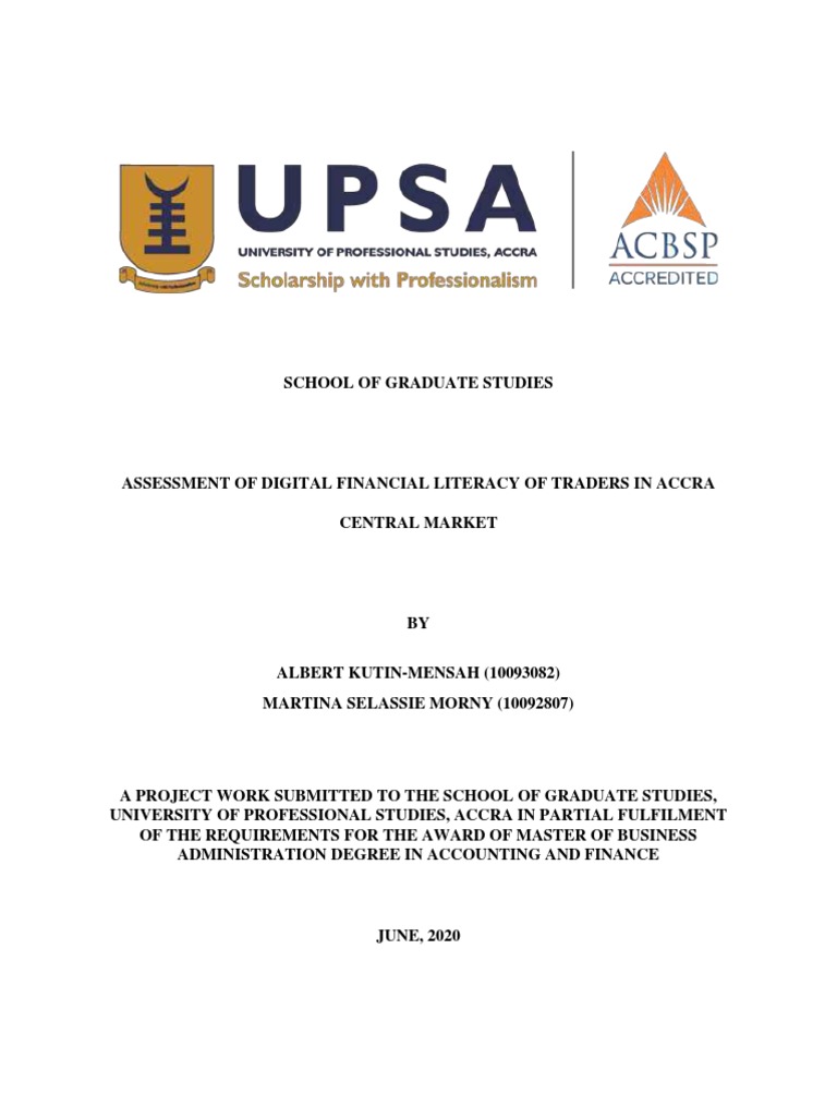 Assessment of Digital Financial Literacy | PDF | Self Efficacy | Literacy